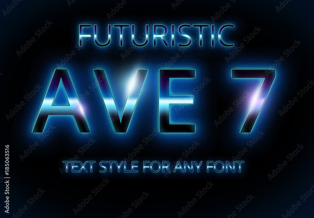 Futuristic Blue Glow Font Style Stock Template | Adobe Stock