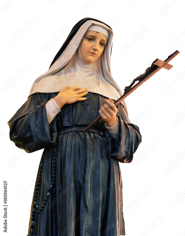Saint Rita of Cascia statue isolated on white background Stock Photo ...