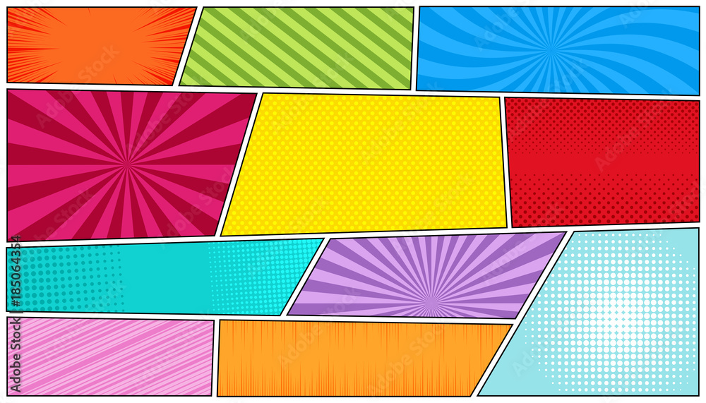 Comic bright horizontal background Stock Vector | Adobe Stock