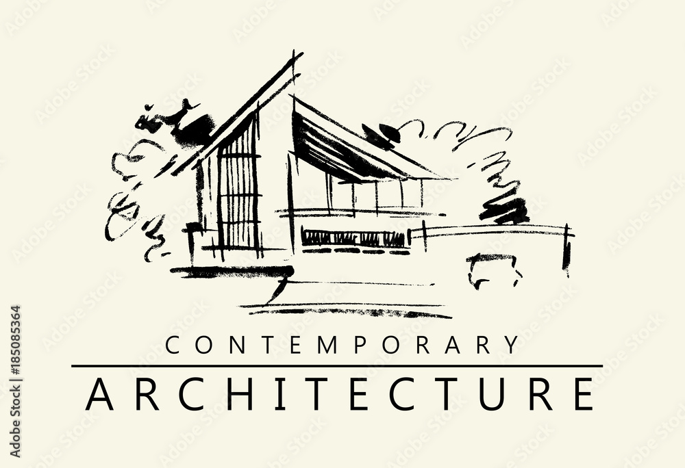 House illustration. Architecture project logo. Stock Vector | Adobe Stock