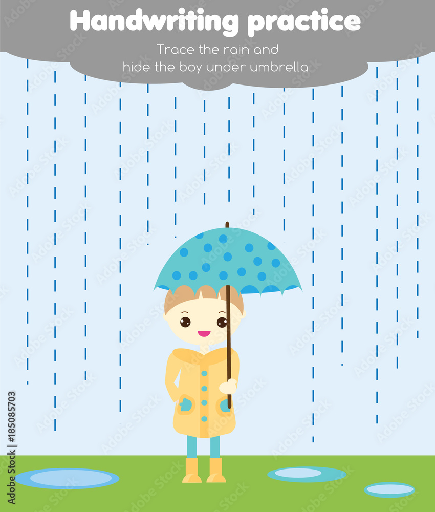 Handwriting practice sheet. Educational children game, printable ...