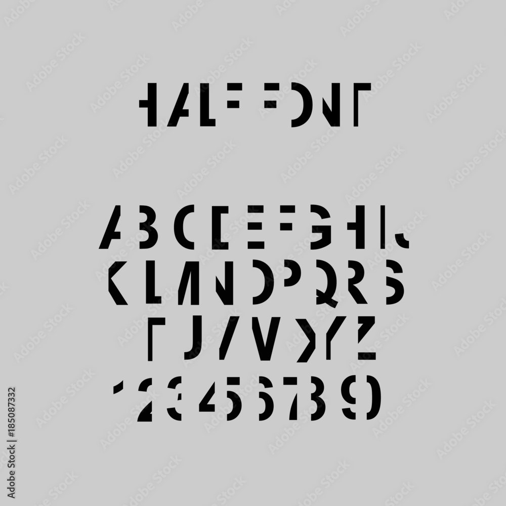 Half font Stock Vector | Adobe Stock