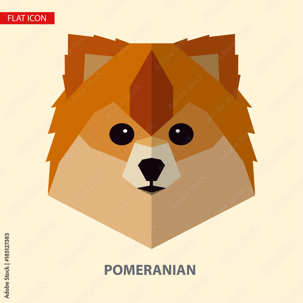 Pomeranian head vector illustration. It can be used as - logo ...