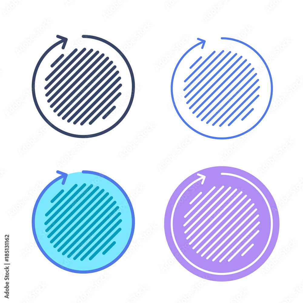Area of a circle concept linear symbols. Square, acreage line symbols ...