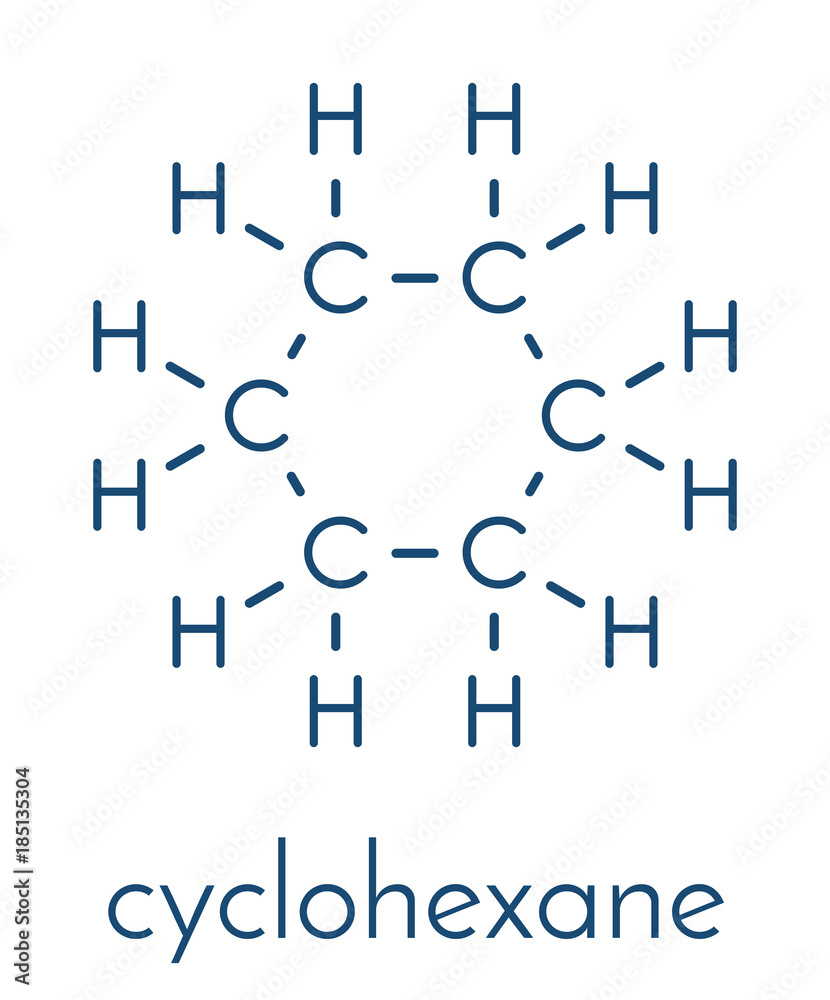 Cyclohexane chemical solvent molecule. Skeletal formula. Stock Vector ...