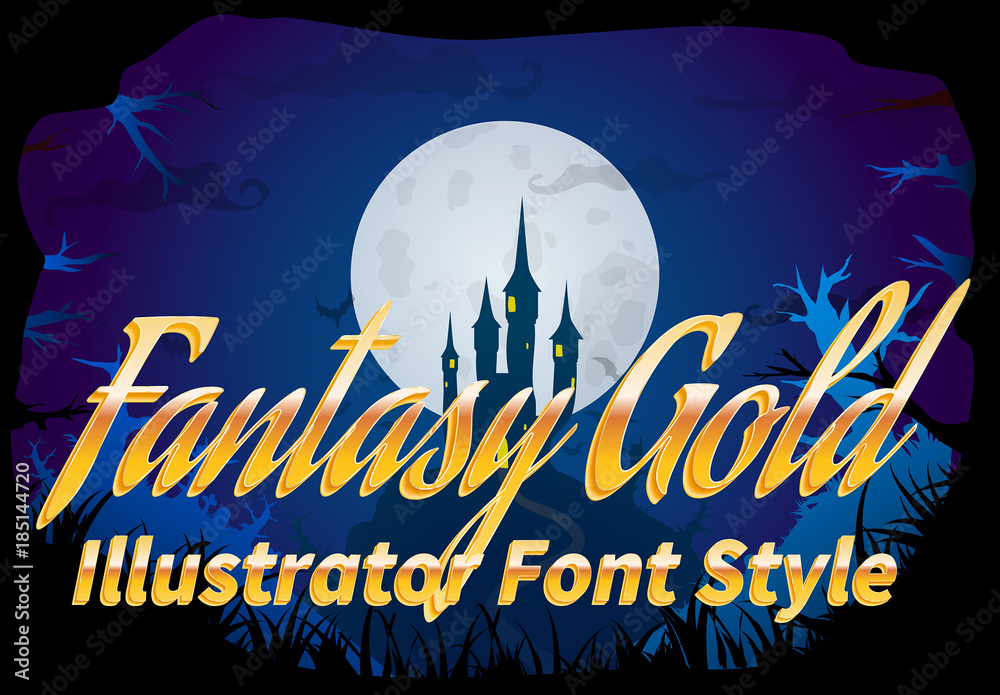Fantasy Gold Font Style Stock Template | Adobe Stock