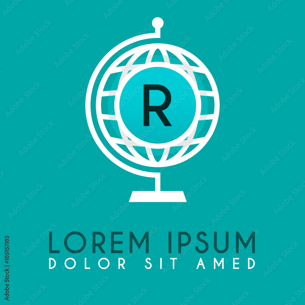 Globe white logo with the letter R in the middle. Globe Logo With ...