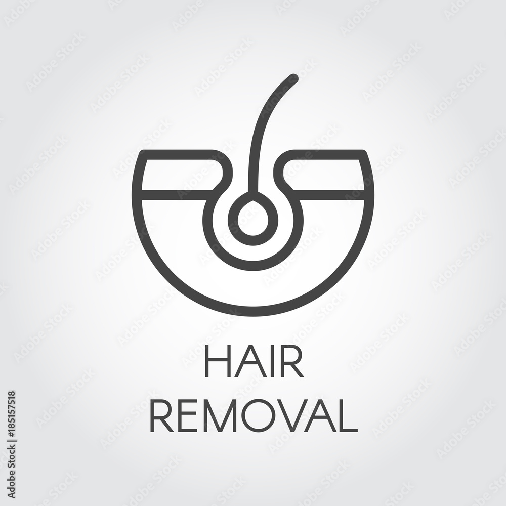 Hair removal line icon. Medical or beauty treatment for hair ...