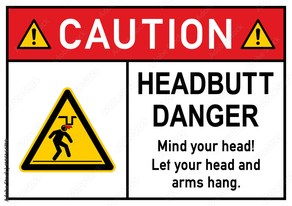 ks266 Combination Shield - english: danger sign: Headbutt Danger - Mind ...