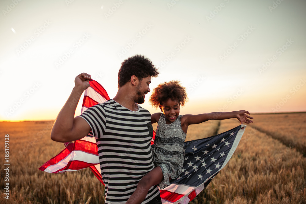 Celebrating independence day with my little girl ! Stock Photo | Adobe ...