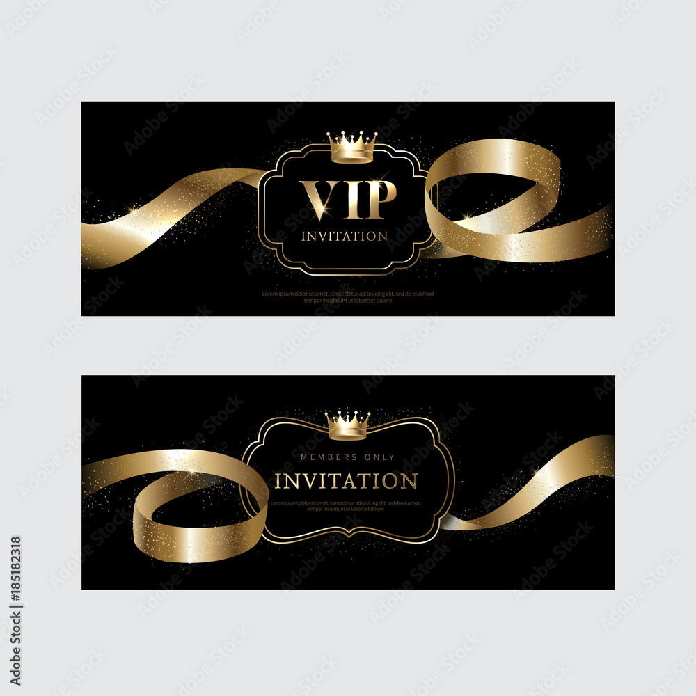 Luxury vip invitations and coupon backgrounds Stock Vector | Adobe Stock
