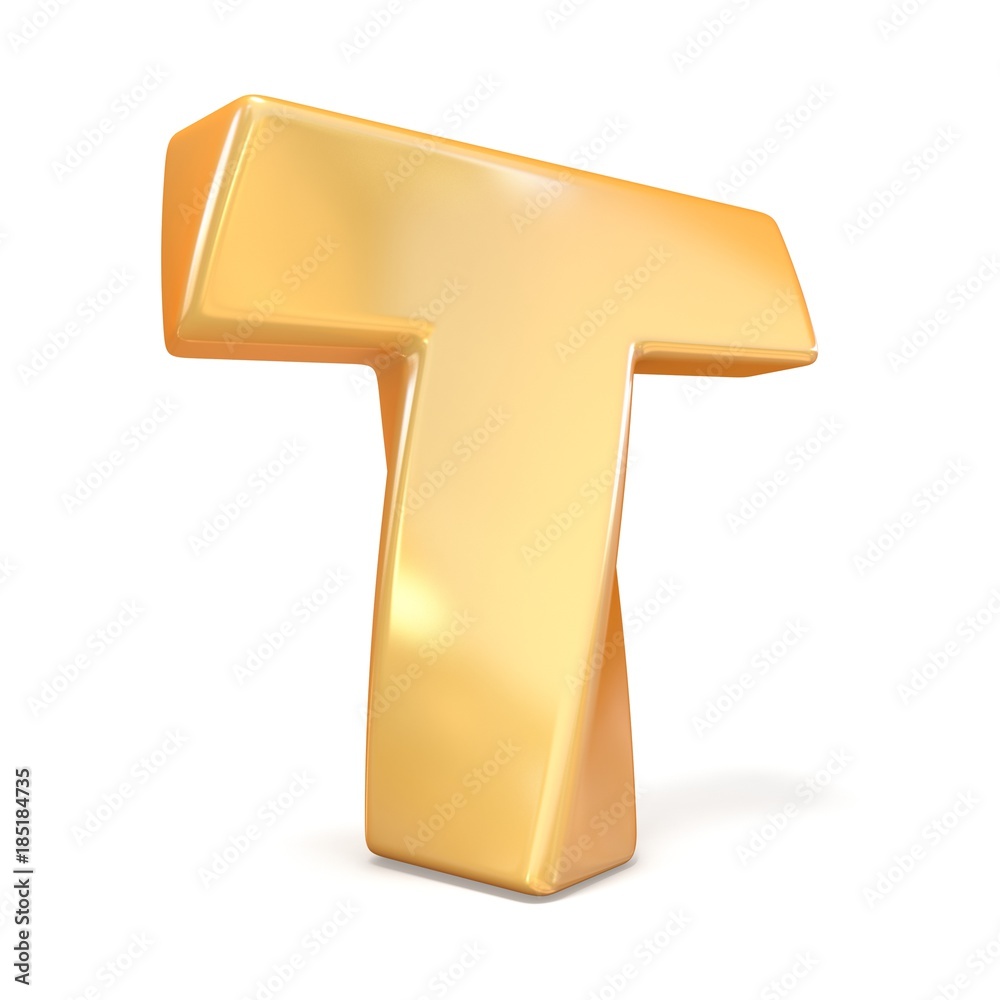 Orange twisted font uppercase letter T 3D Stock Illustration | Adobe Stock