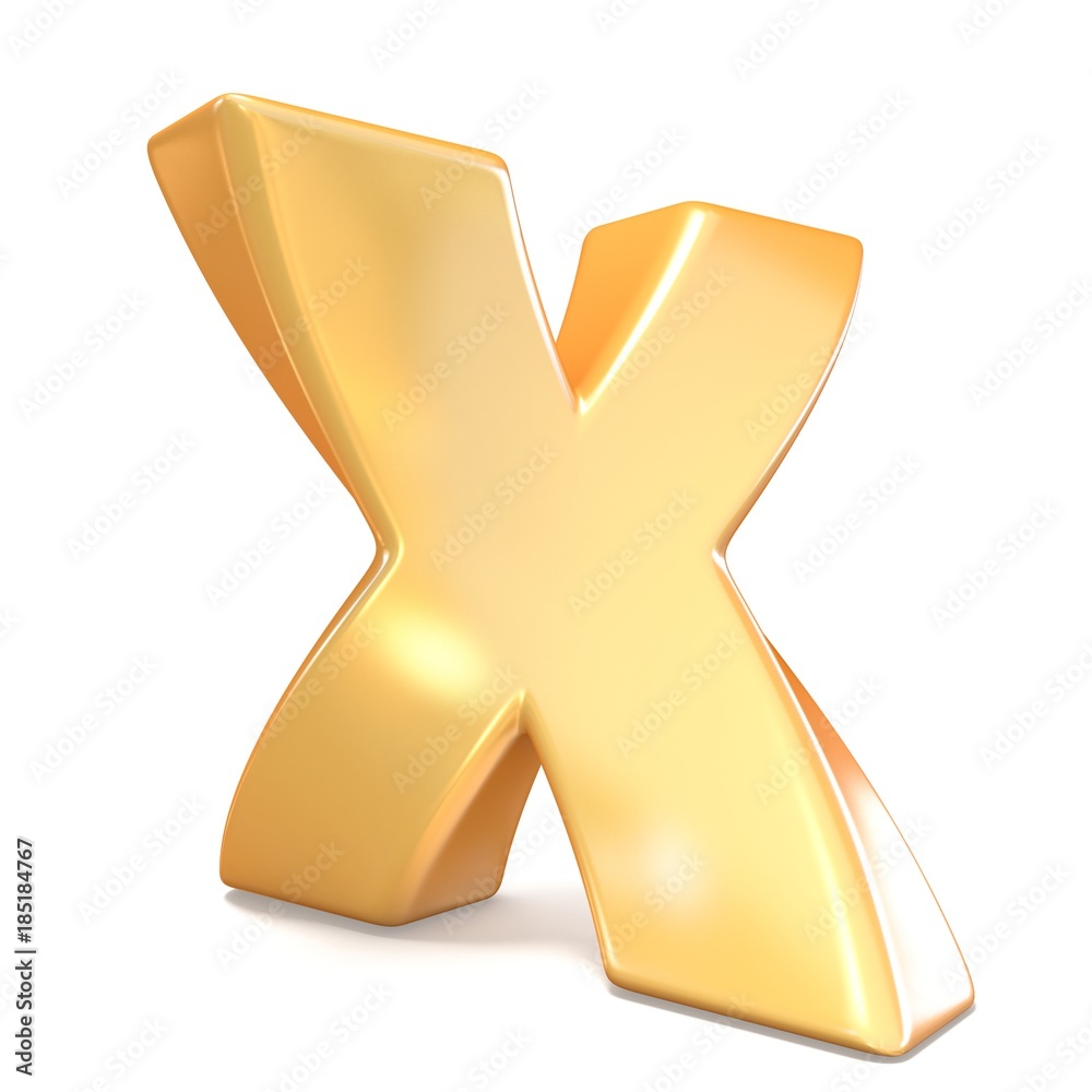 Orange twisted font uppercase letter X 3D Stock Illustration | Adobe Stock