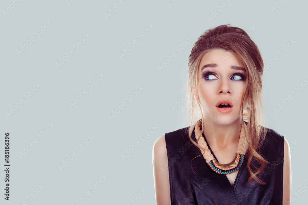 Wow look here. Portrait closeup funny confused skeptical surprised ...