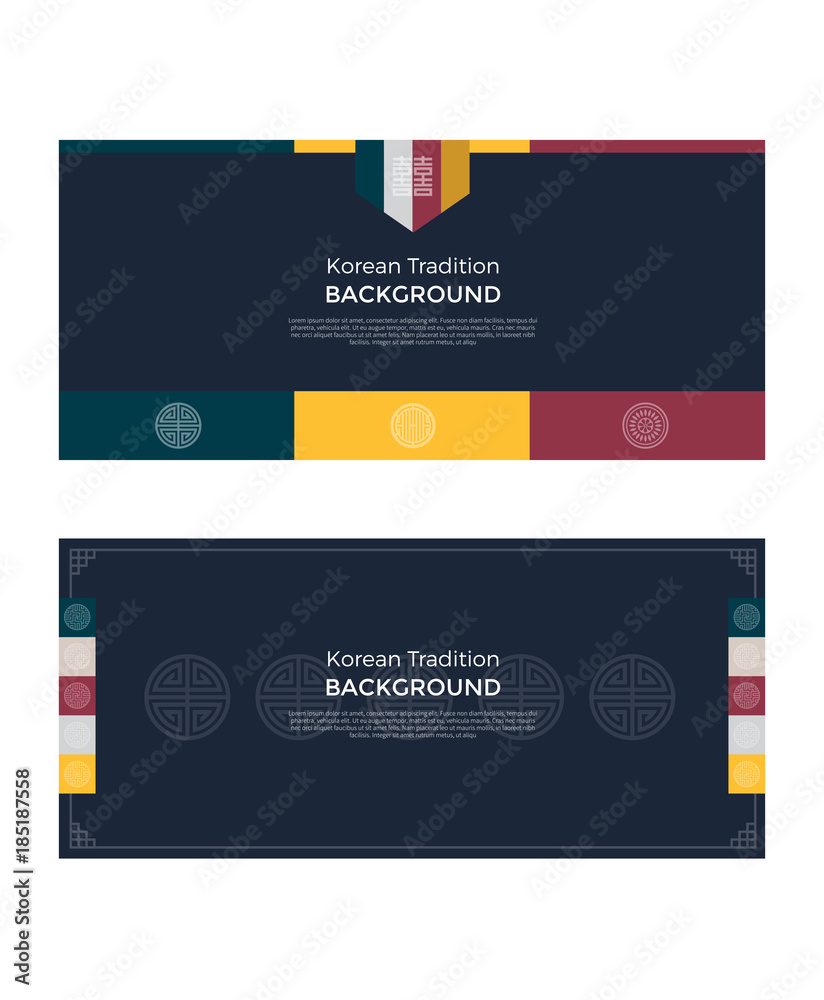Korean traditional pattern background banner Stock Vector | Adobe Stock