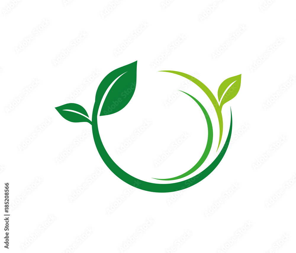 Nature Herbal Organic Leaf Vector Logo Design Stock Vector Adobe Stock