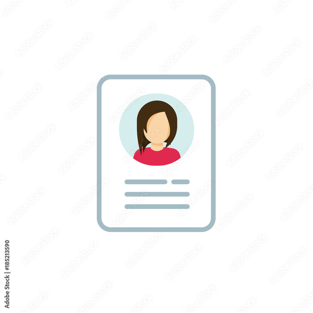 Personal info icon vector illustration isolated, flat cartoon style ...