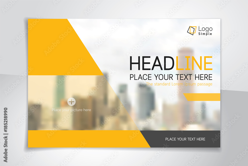 Horizontal vector background template for page covers, flyers, leaflets ...