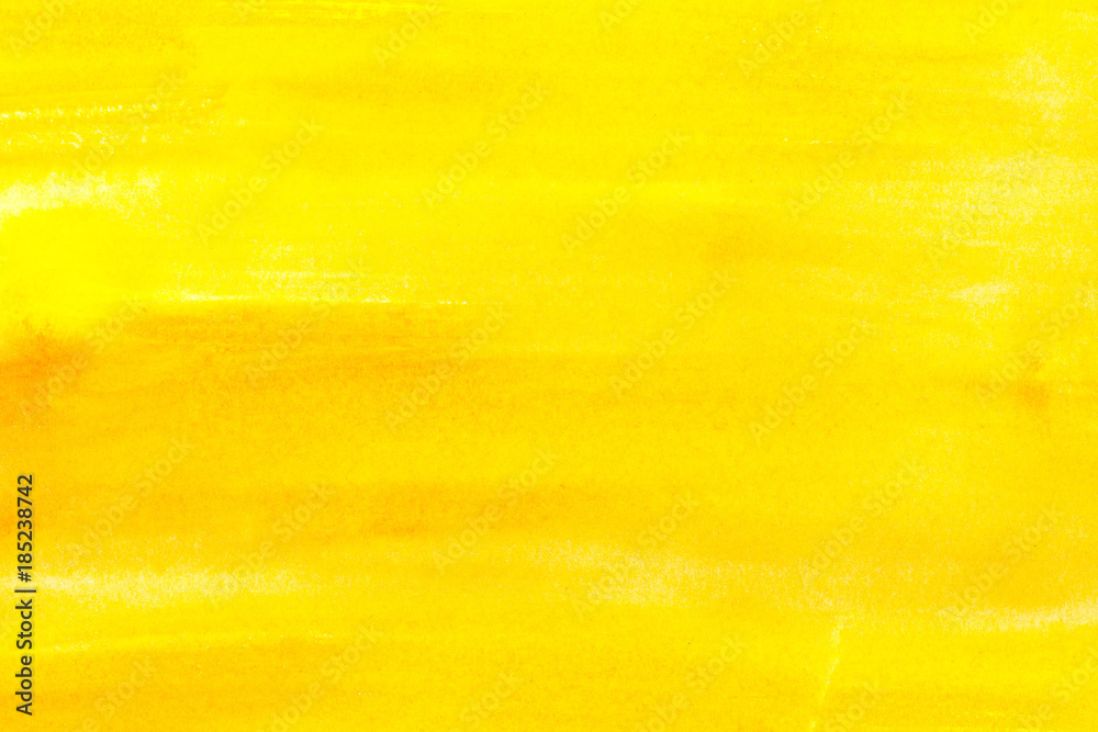 Abstract painting with bright yellow paint strokes, full frame Stock ...