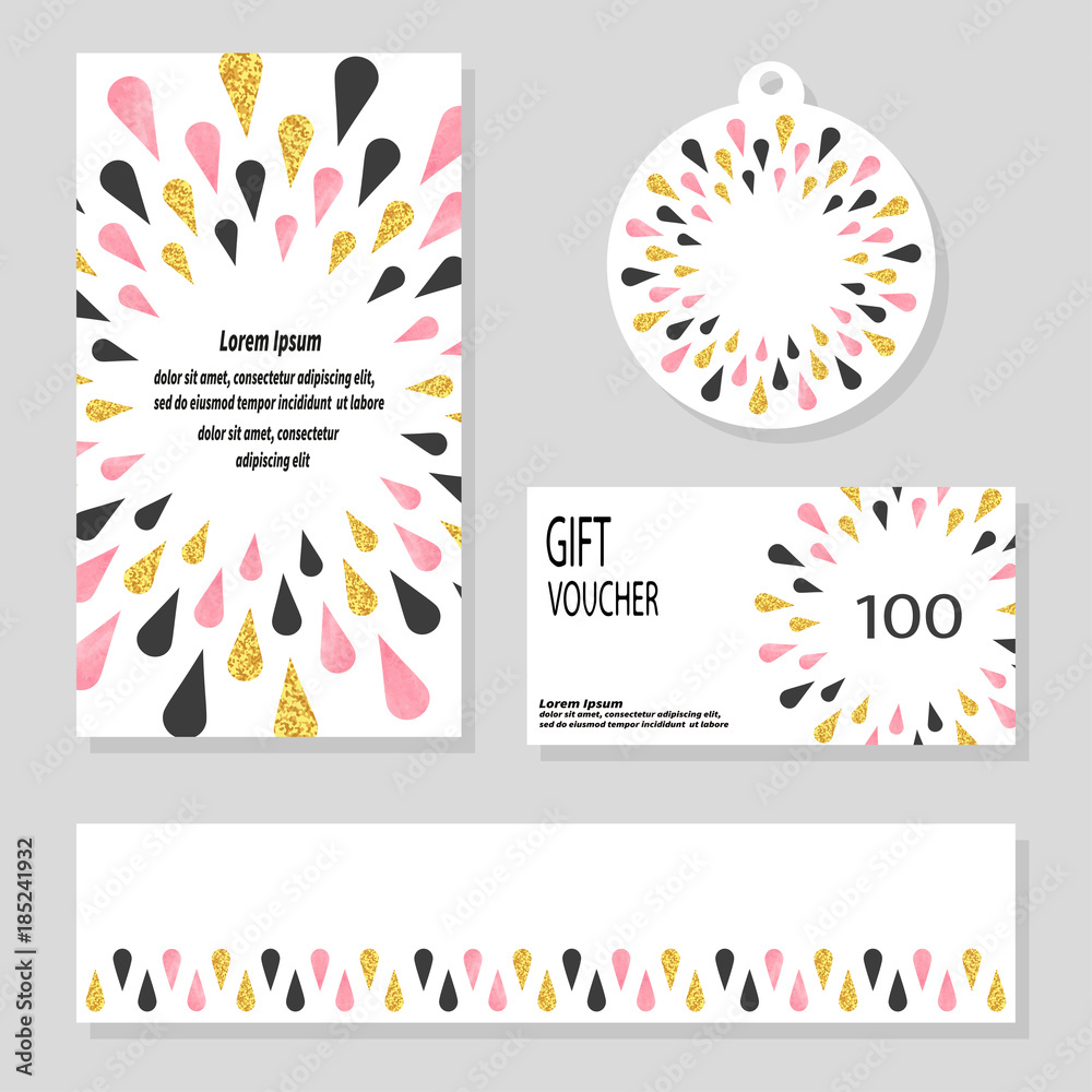 Vector set of celebration banner, card, label templates design with ...
