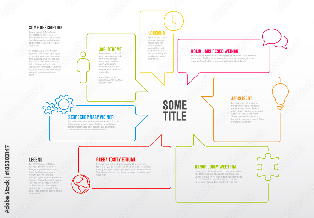 Thin Line Quote Bubble Infographic Stock Template | Adobe Stock