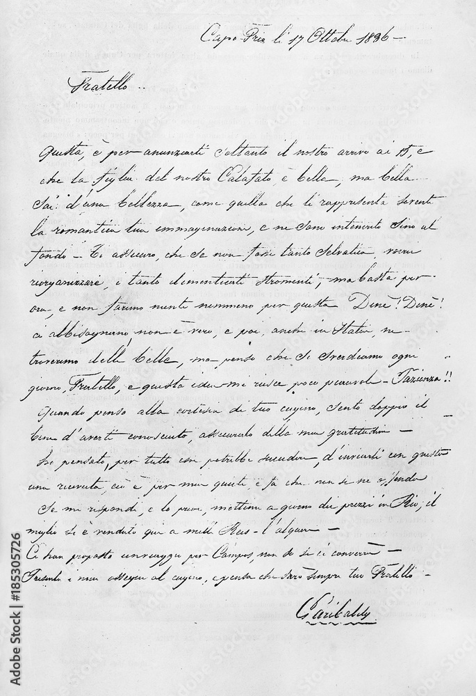 Ancient letter hand written in splendid traditional calligraphy using ...