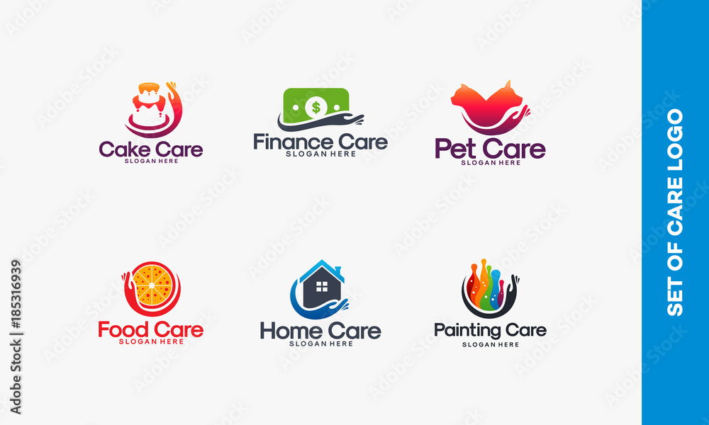 Collection of Care logo designs vector, Set of Health logo designs ...