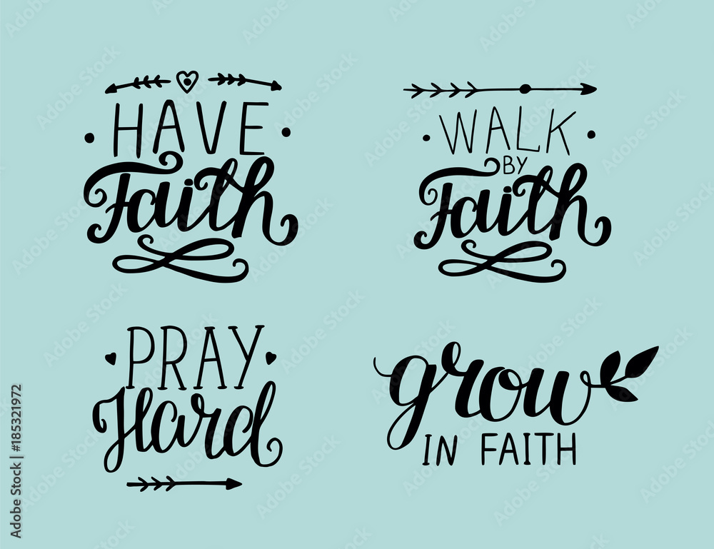 4 Hand lettering about faith Stock Vector | Adobe Stock