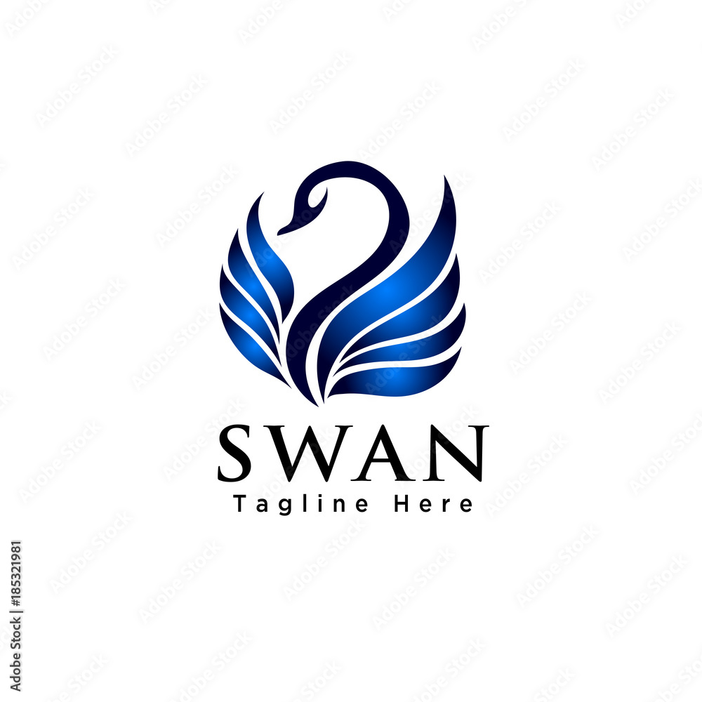Abstract flying swan bird logo Stock Vector | Adobe Stock