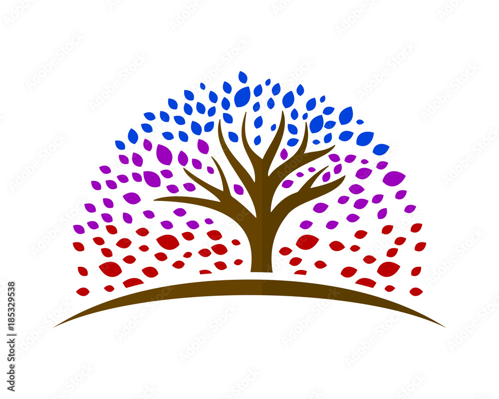colorful tree wood forest plant herb nature image icon logo ornament ...