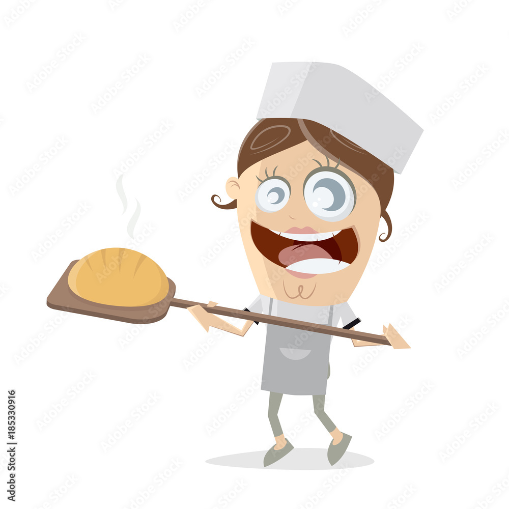 cartoon illustration of a female baker Stock Vector | Adobe Stock