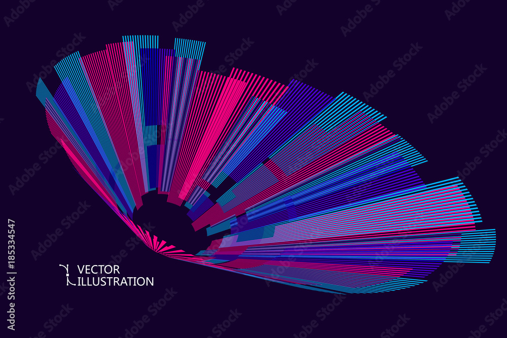 Radial abstract graphic, vector background. Stock Vector | Adobe Stock