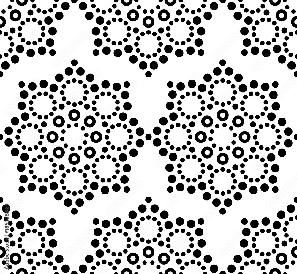 Seamless vector pattern Aboriginal dot painting, Mandala repetitive ...