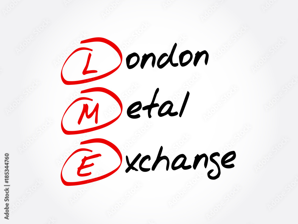 LME - London Metal Exchange acronym, business concept background Stock ...