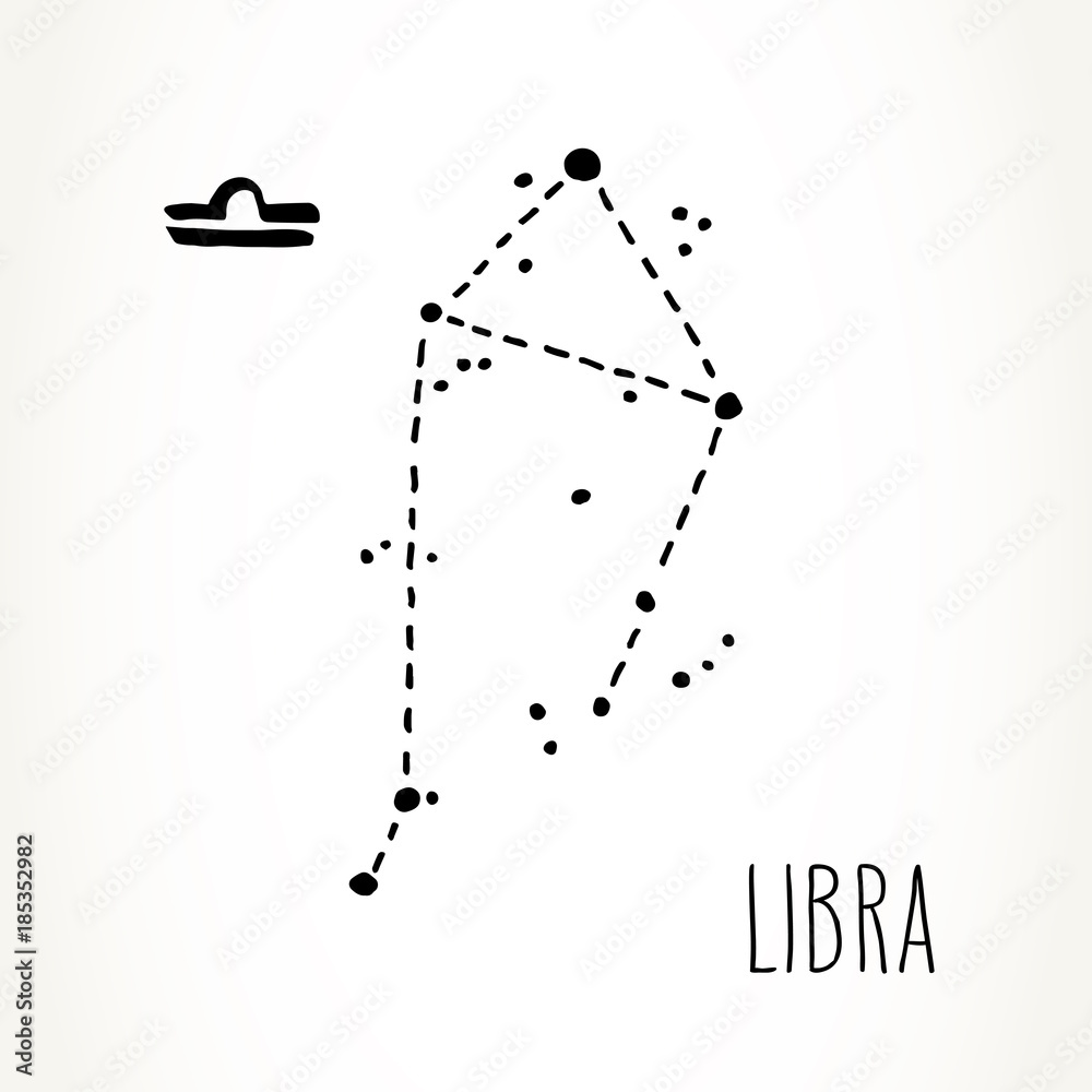 Libra Zodiac sign constellation Stock Vector | Adobe Stock