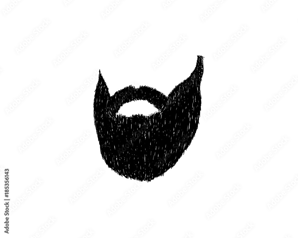 Mustache Beard Man Face Style Illustration Hand Drawing Logo Vector ...