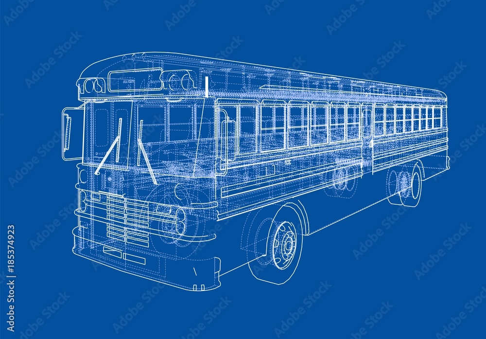 School bus outline vector Stock Vector | Adobe Stock