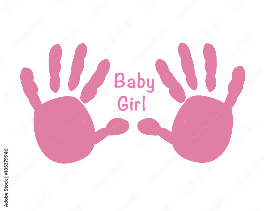 Baby hand prints. Baby girl baby hands background Stock Illustration ...