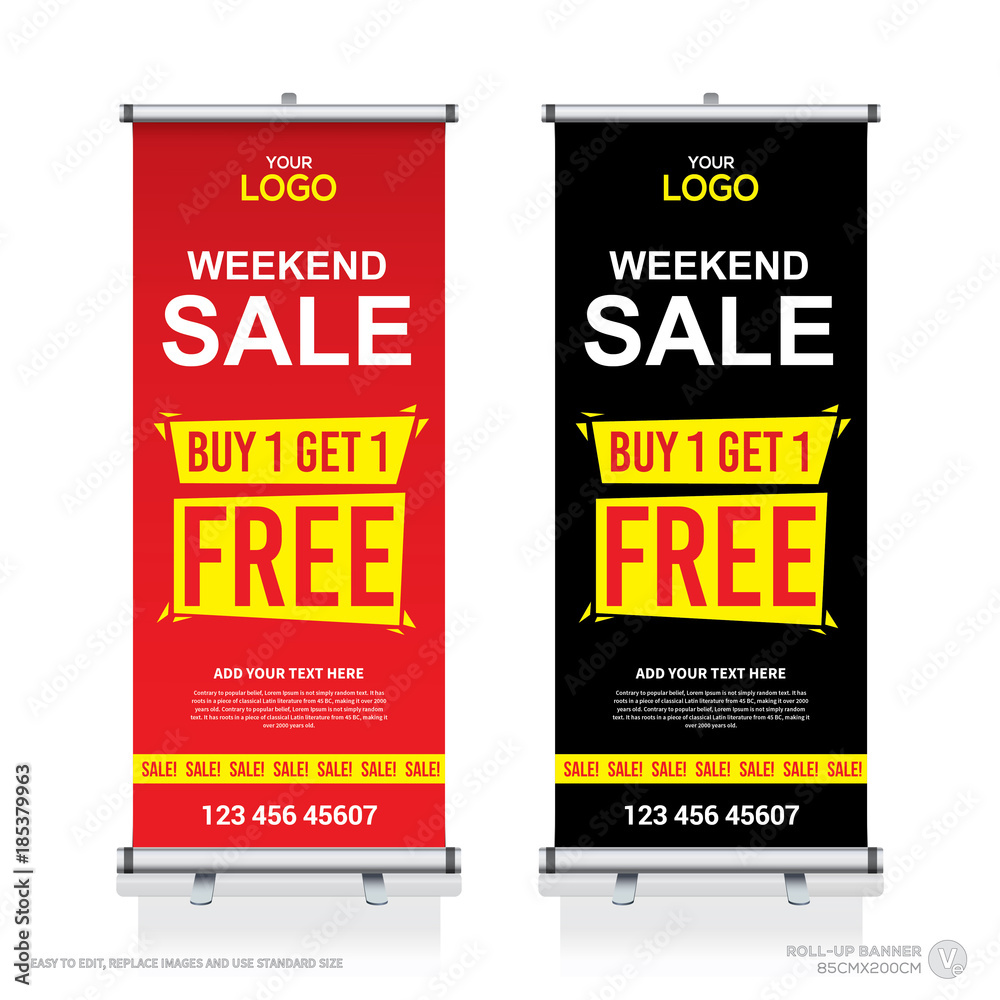 Roll up sale banner design template, abstract background, pull up ...