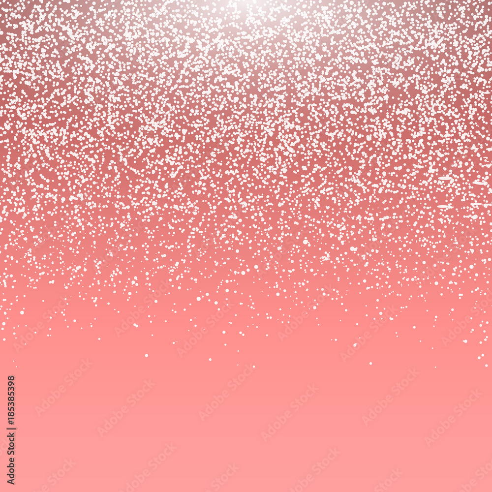 Falling snow on blush pink background. Winter background. Flying ...
