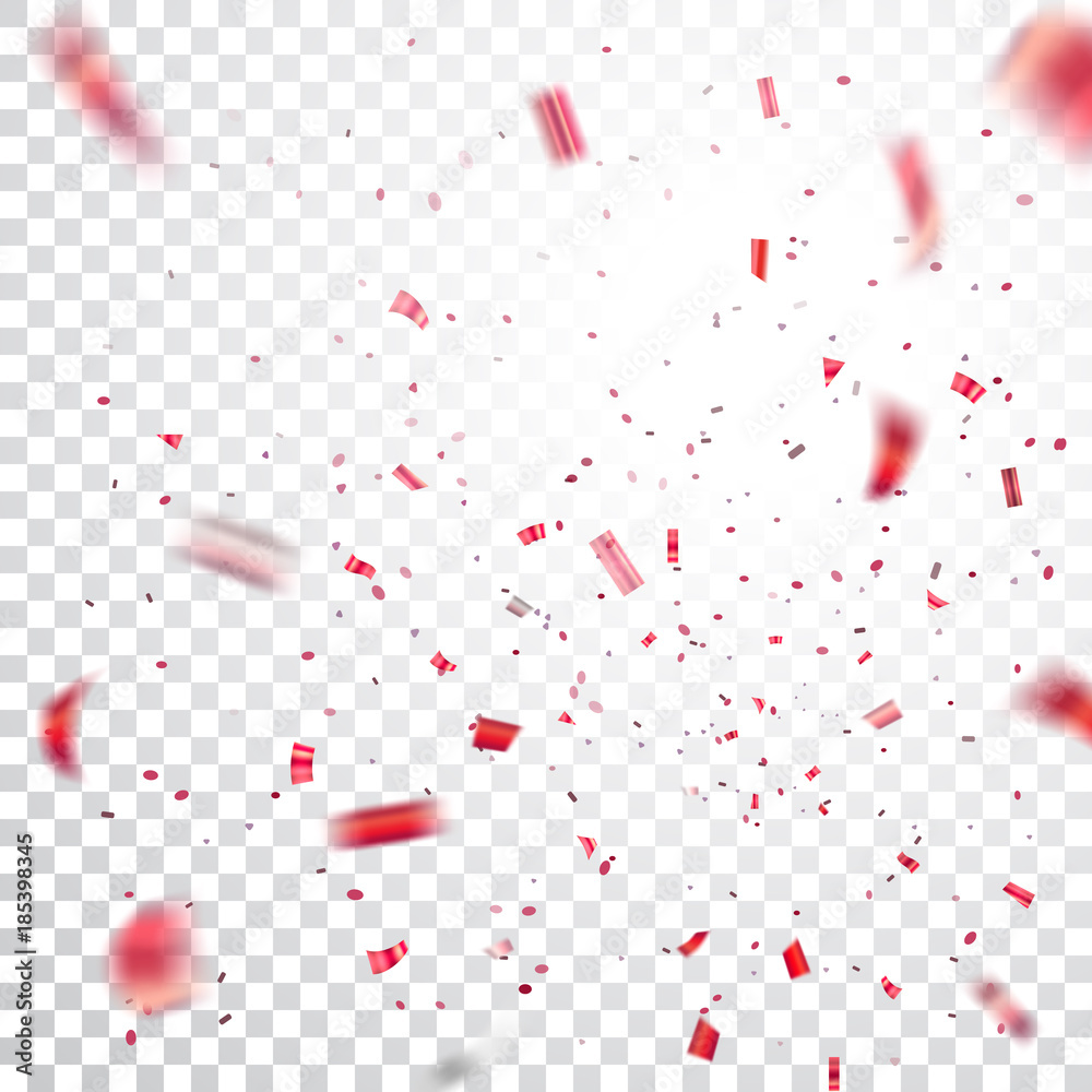 Red confetti explosion celebration isolated on white transparent ...