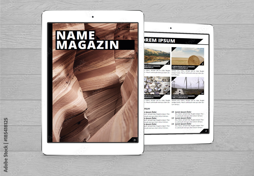 Elements-Layout für digitale Zeitschrift Stock Template | Adobe Stock