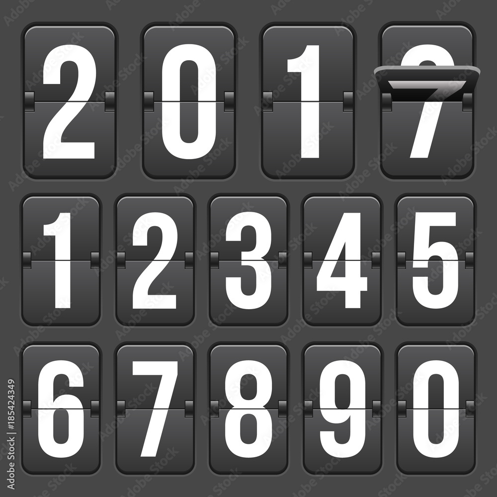 Creative vector illustration of countdown timer with different numbers isolated on background ...