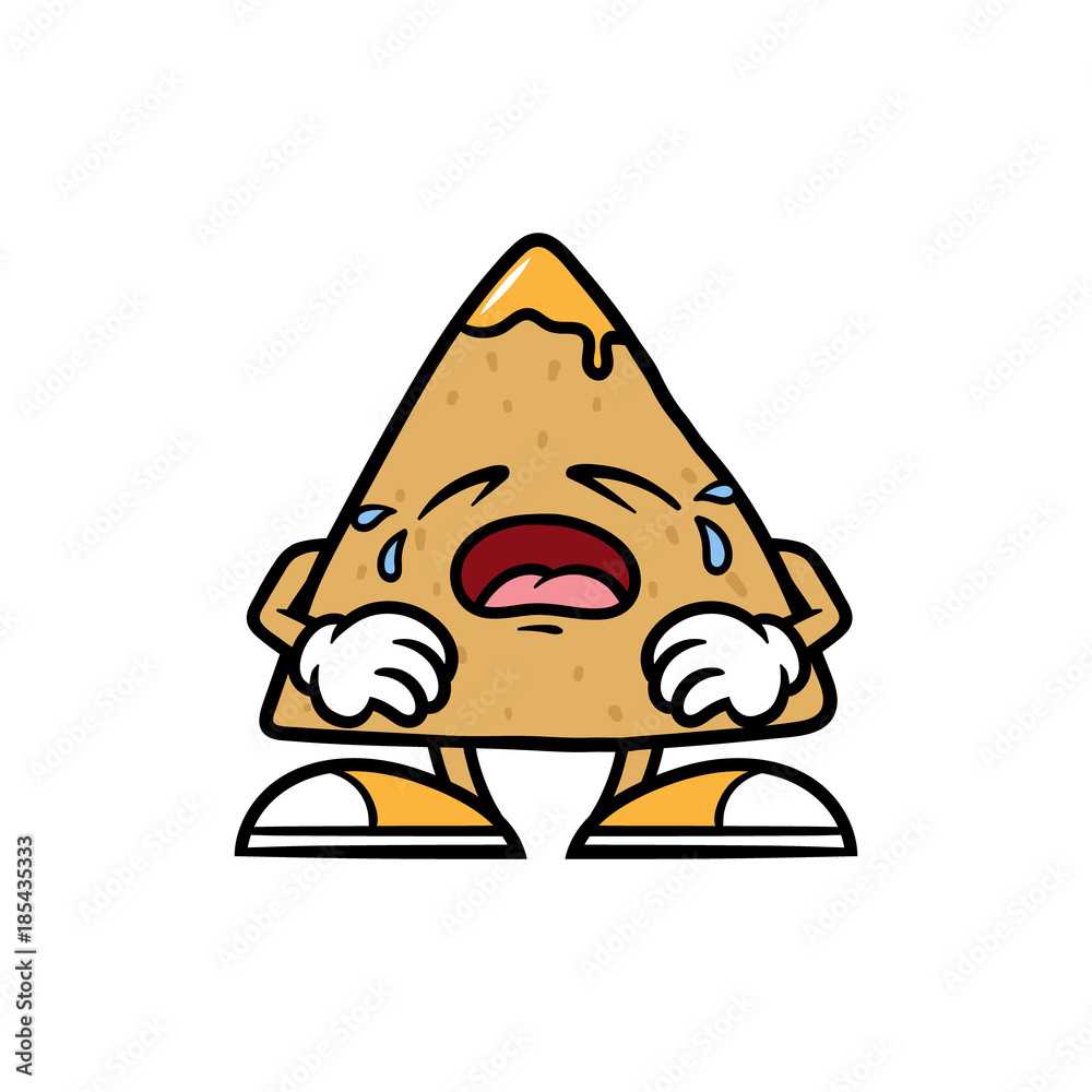 Cartoon Crying Tortilla Chip Character Stock Vector | Adobe Stock