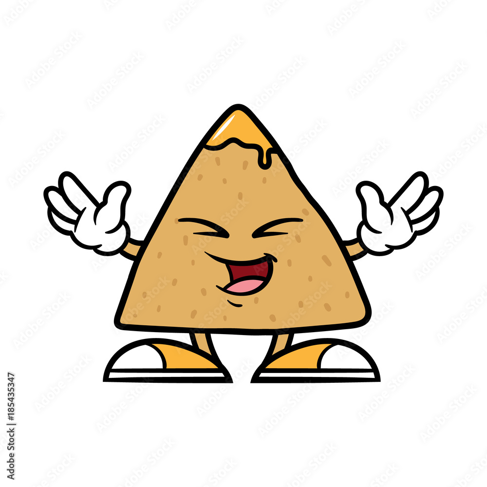 Cartoon Happy Tortilla Chip Character Stock Vector | Adobe Stock