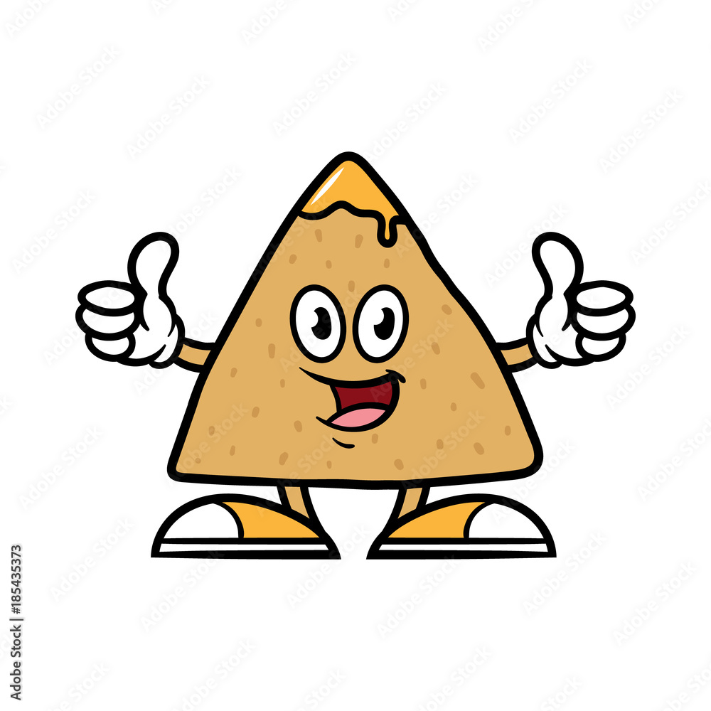 Cartoon Tortilla Chip Character Giving Thumbs Up Stock Vector | Adobe Stock
