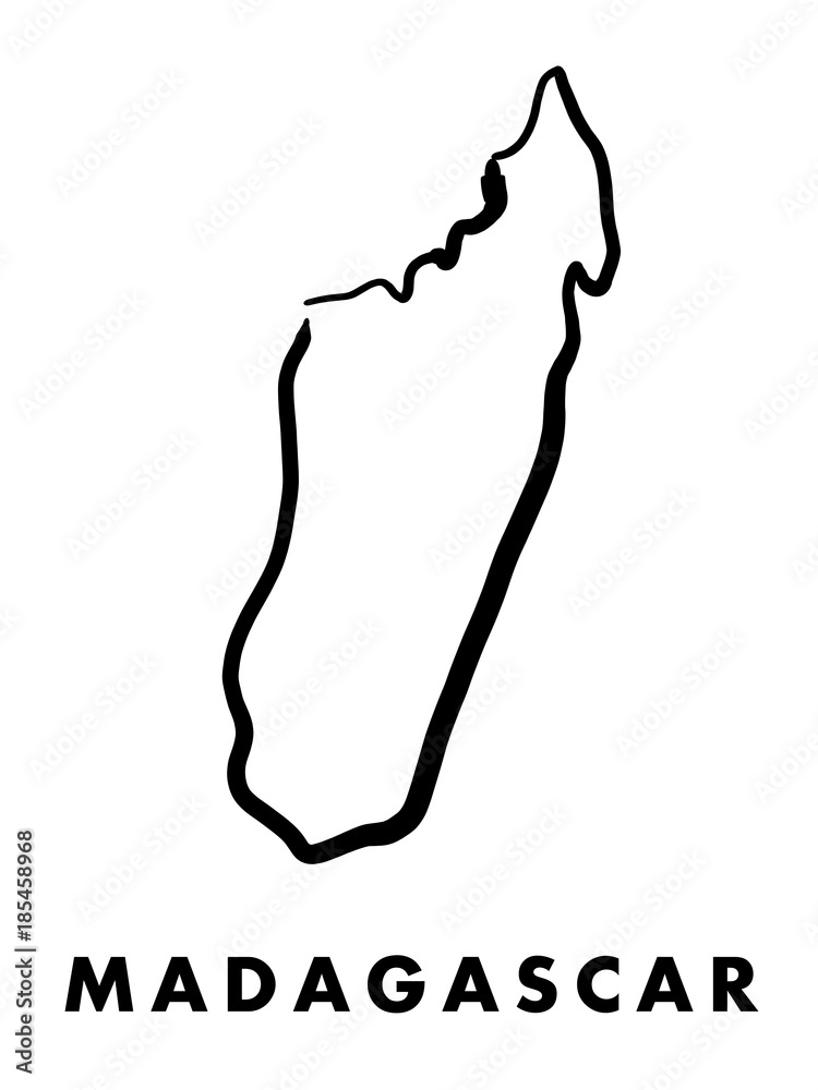 Madagascar map outline Stock Vector | Adobe Stock