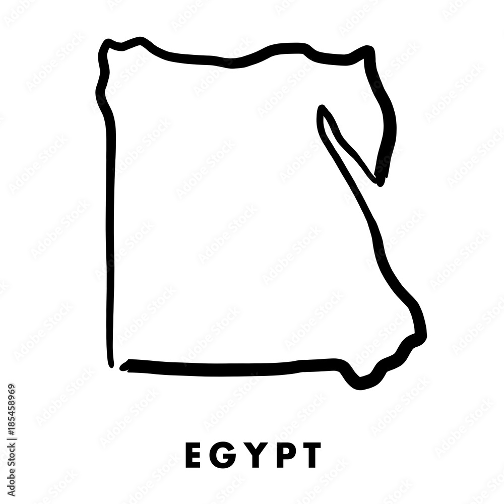 Egypt map outline Stock Vector | Adobe Stock