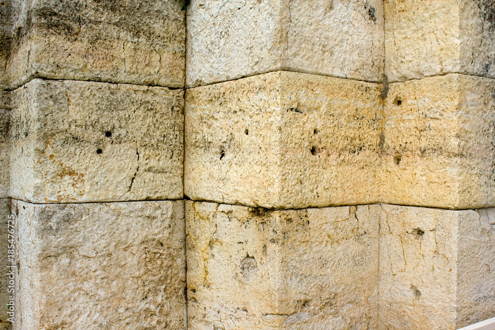Ancient stone tiles wall vintage background Stock Photo | Adobe Stock