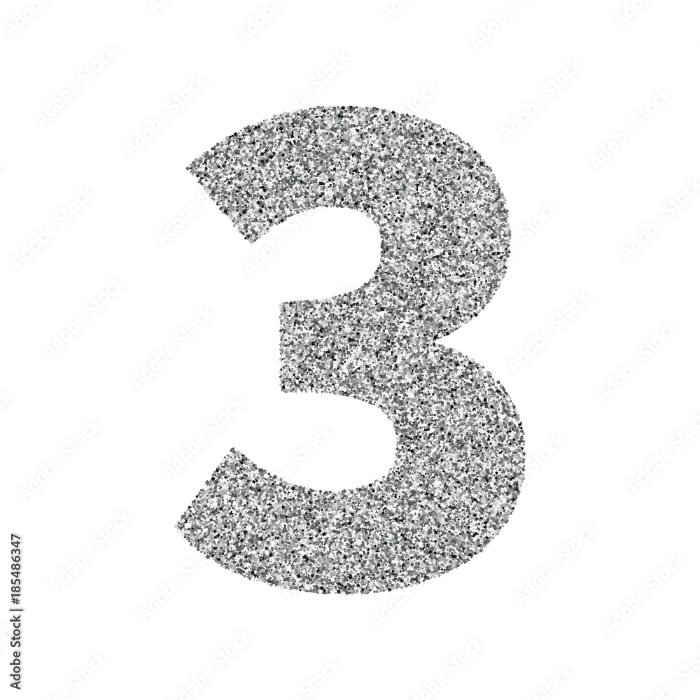 Silver glitter alphabet number 3 Stock Vector | Adobe Stock Silver glitter alphabet number 3 Stock Vector | Adobe Stock